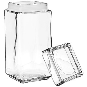 Anchor Hocking 2 Quart Stackable Glass Jar with Lid (8 piece, all glass)