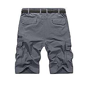 Jessie Kidden Mens Outdoor Casual Elastic Waist Lightweight Water Resistant Quick Dry Fishing Hiking Shorts (6222 Grey 36)