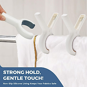 Extra Large Beach Towel Clips 8 Pack, 5.1 Inch Towel Clips for Beach Chairs Cruise Heavy Duty, Towel Holder Clips for Clothes Pool Boat, 2 Colors Khaki and Blue