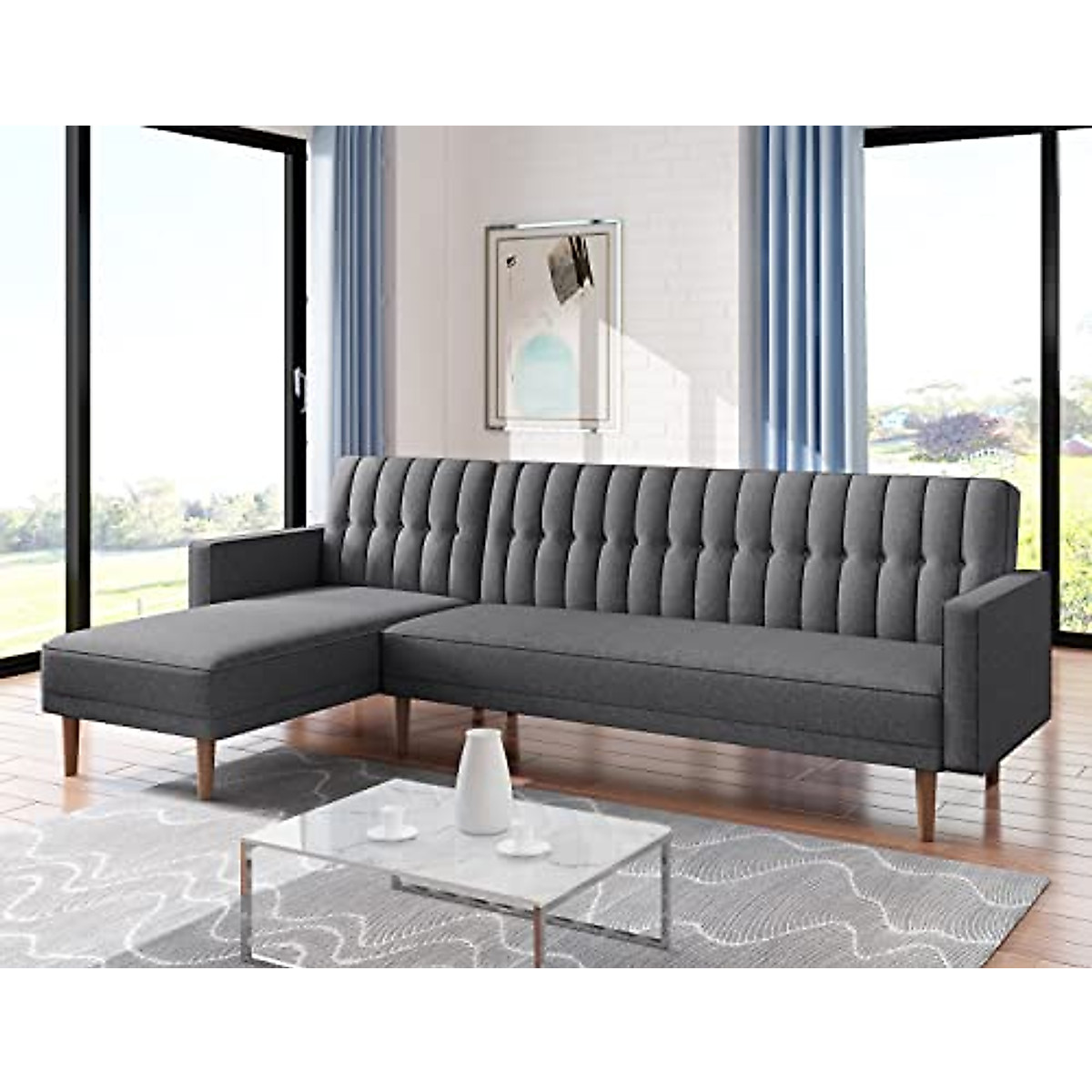 Gold Sparrow Claremont Sofa Bed Sectional, Gray