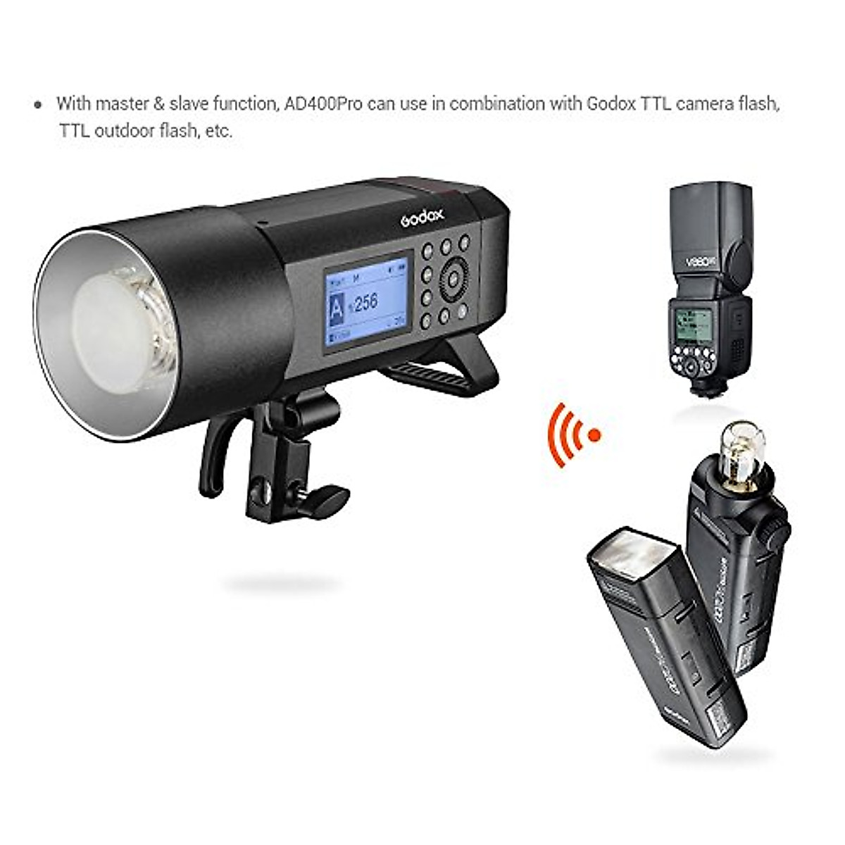 Godox Flash Strobe AD400 Pro AD400Pro All-in-One Outdoor Studio Monolight 400W Photographic Lighting for Canon Sony Nikon Fuji Olympus Panasonic Camera TTL 2.4G HSS GN72-30W LED Modeling Lamp