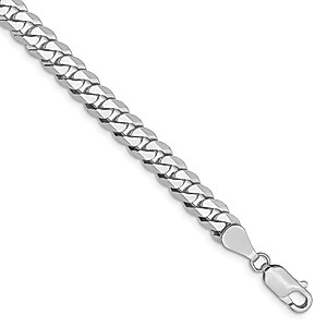 IceCarats 14K White Gold 5.75mm Curb Link Chain Bracelet 7 inch