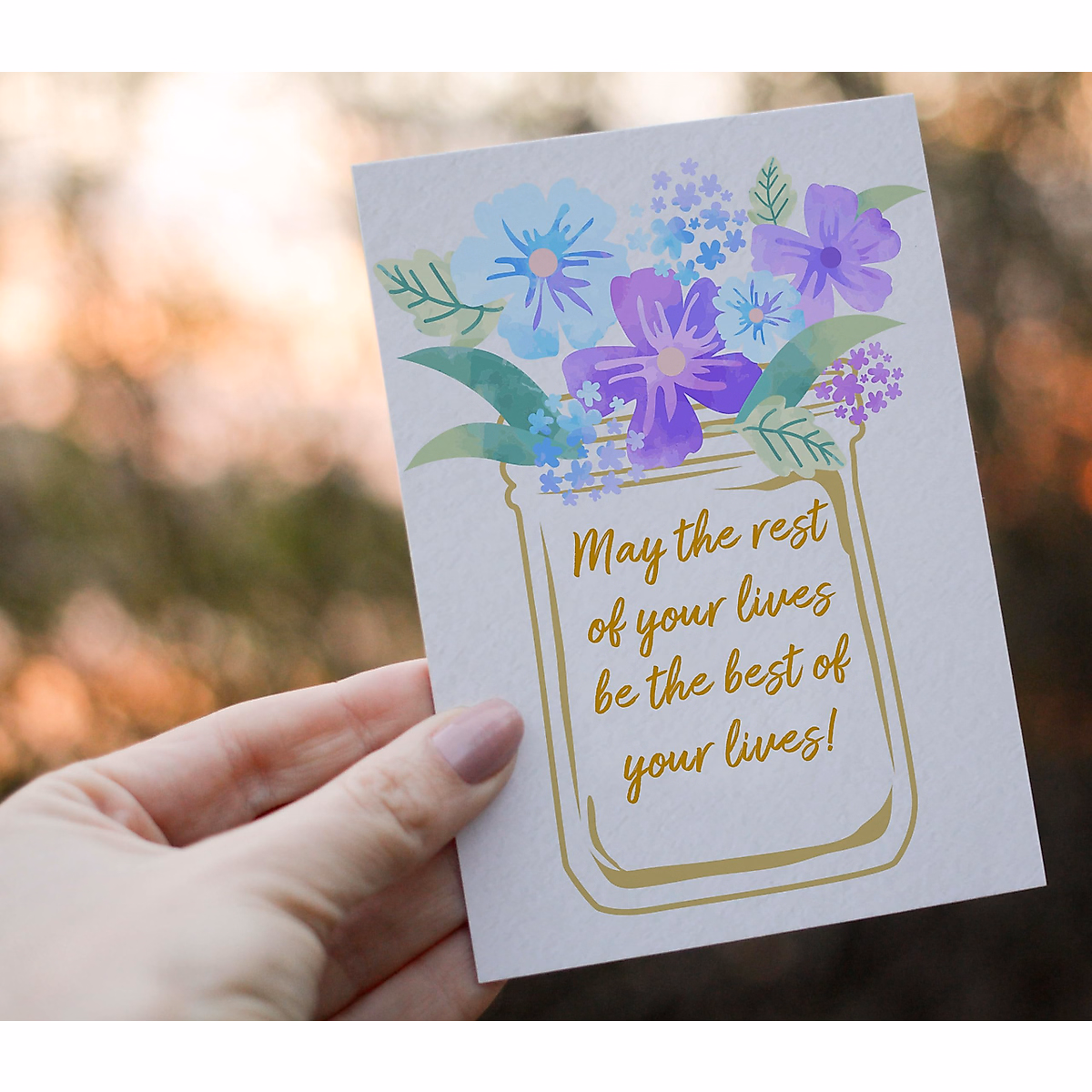 TRIDECOR Wedding Card, Bridal Shower Card, Engagement Card with Sweet Quote, Mr & Mrs Card - Folded 5"x7" with Envelope, Sticker to Seal - Sweet Card for Him, Her, Men, Women