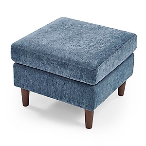 DUNTRKDU 80" Convertible Sectional Sofa Couch, Modern 3-Seat Chenille L-Shaped Sectional Sofa with Removable Cushions and Storage Pocket Bag for Small Living Room, Small Space (Navy Blue)