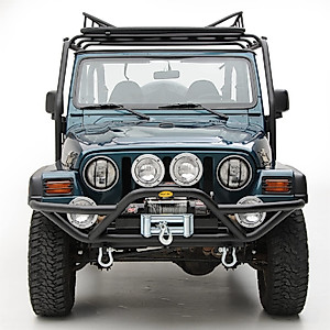 Smittybilt SRC Front Grille Guard Bumper with D-ring Mounts (Black) - 76721