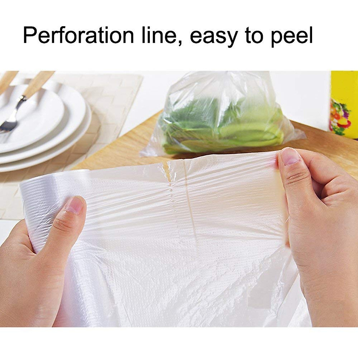 Plastic Produce Bag Roll 16 X 20 inch , Vegetable Food Bread and Grocery Clear Bag, 350 Bags/Roll (1)