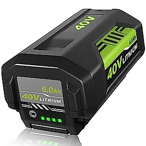 Upgraded to 6.0Ah OP4026 40 Volt Lithium Replacement Battery Compatible with Ryobi 40V Battery OP4050A OP40601 OP4026A OP4040 OP4030 OP4050 OP4015 OP40261 OP40201 OP40401 with LED Indicator (Black)
