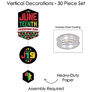 Big Dot of Happiness Happy Juneteenth - Freedom Day Party DIY Backdrop - Vertical Decorations - 30 Pieces