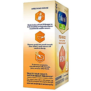 Enfamil Fer-In-Sol Iron Supplement Drops for Infants & Toddlers, Supports Brain Development, 50 mL Dropper Bottle, Pack of 2