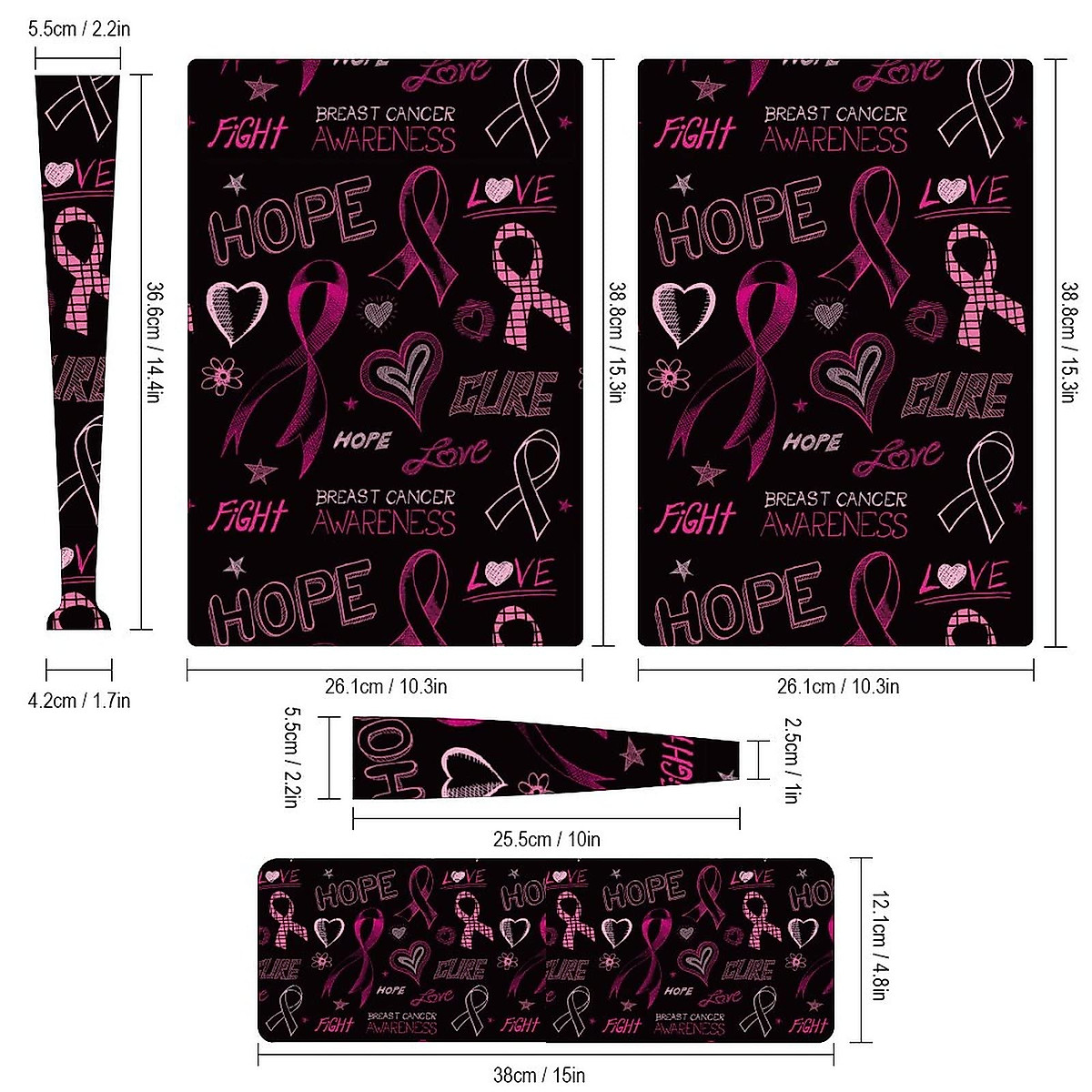 Pink Ribbon Breast Cancer Awareness 3pcs Whole Body Decal Cover Sticker for PS5 Digital Edition for PS5 Console and Controller