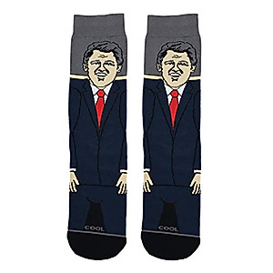 Cool Socks Novelty Crew Socks Men's Women's, Bill Clinton, Graphic Print, Large