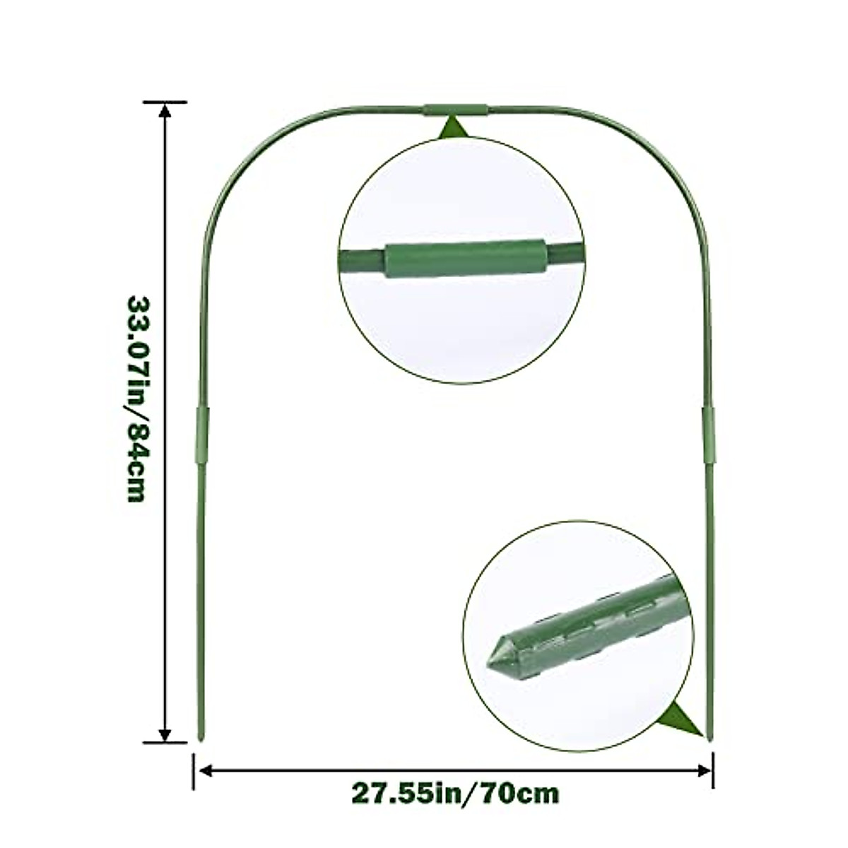 Fuuner 8.2ft×12.5ft Greenhouse Plastic, with 3 Sets Greenhouse Hoops for Plant Cover Support, Arched Steel Frame Hoops with Thickened Plastic Coated for DIY Garden Grow Tunnel