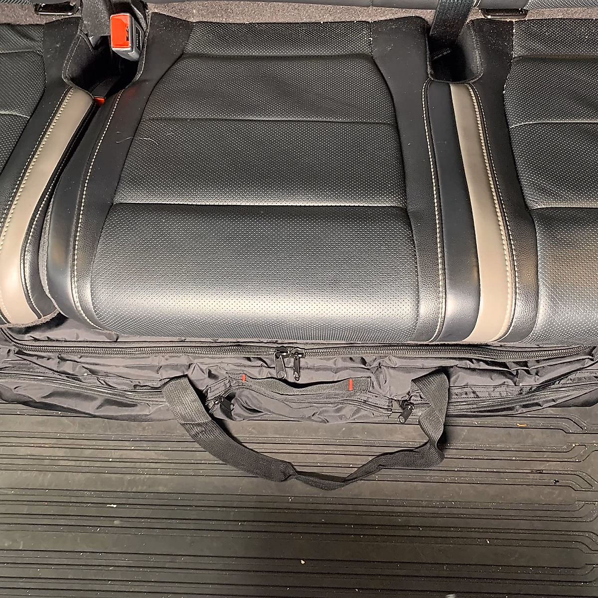 Winunite Compatiable with 2025-2024 F150 4 Doors Underseat Storage Bag Full Size Pickup Under Seat Organizer with 3 Detachable Inner Dividers Anti-slip Bottom Bag