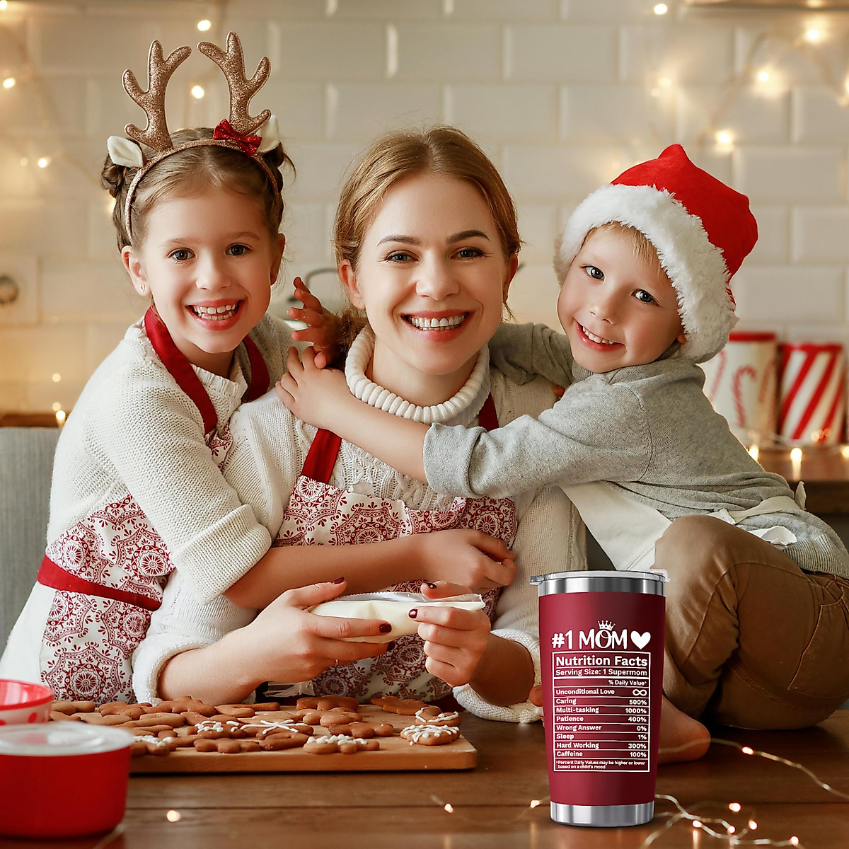 Mothers Day Gifts For Mom From Son, Daughter - Mothers Day Gift Ideas Funny - Great Mothers Day I Love You Gag Gift, Best Birthday Present for Mother-In-Law, Stepmom, Bonus Mom - Red Tumbler Cup 20oz