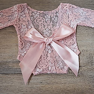 Zeroest Baby Photography Props Lace Newborn Girl Photo Shoot Outfits Hairband Set Infant Princess Costume (Pink)