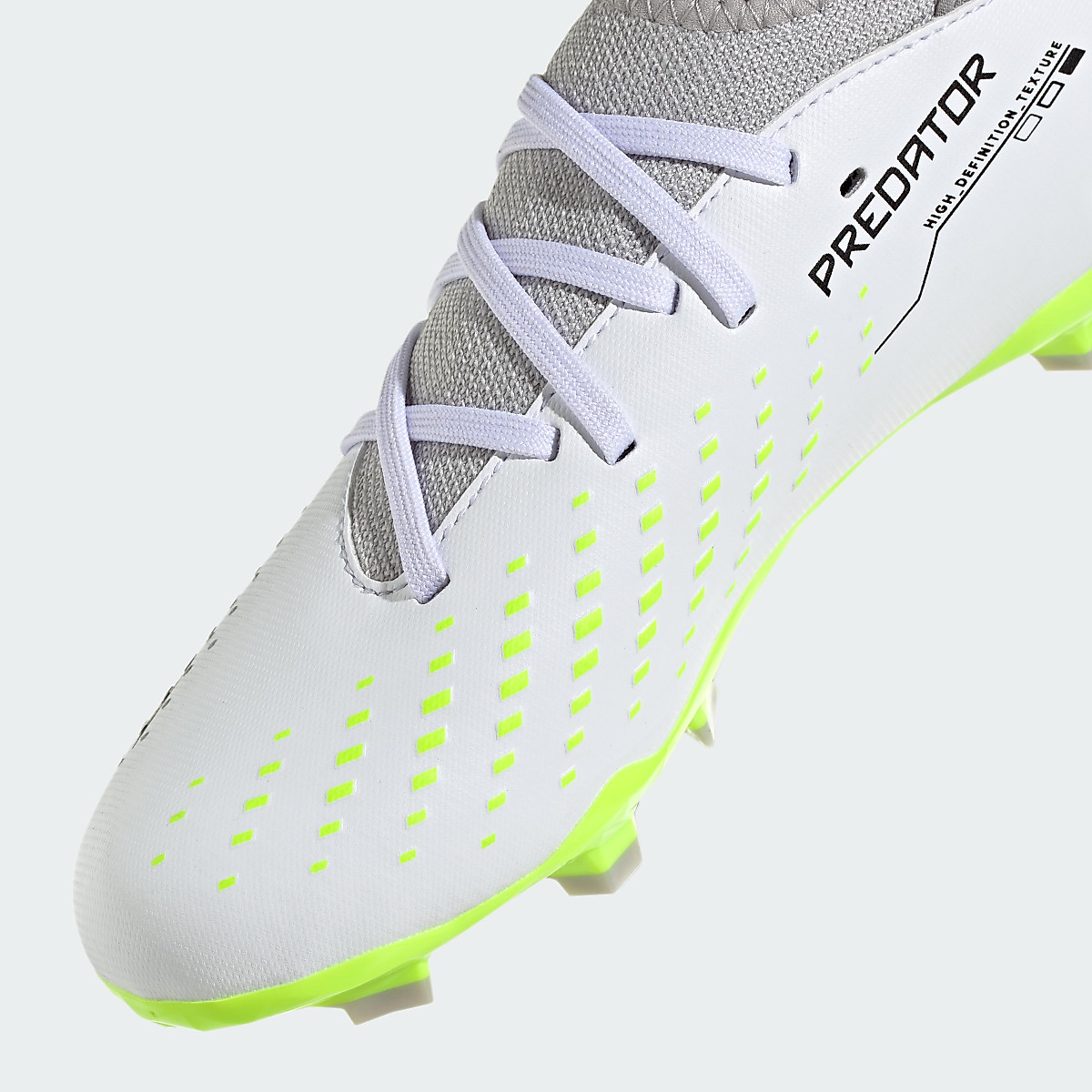 adidas Predator Accuracy.3 Firm Ground Sneaker, White/Core Black/Lucid Lemon, 1 US Unisex Little Kid