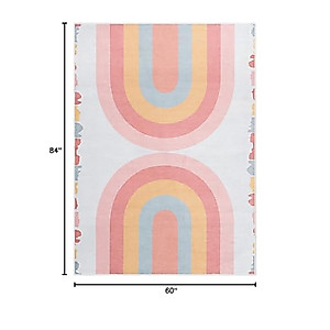 Well Woven Kids Crescent Rainbow Rug, 5' x 7', Multi Color