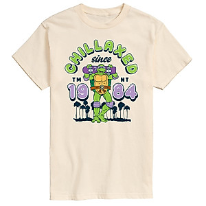 HYBRID APPAREL - Teenage Mutant Ninja Turtles - Chillaxed Since 1984 - Men's Short Sleeve Graphic T-Shirt - Size Small Cream