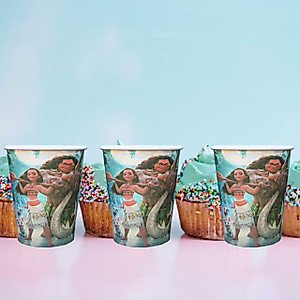 30pcs Moana Cup (9oz) with 30pcs Moana Straws | Great for Moana Birthday Party | Moana Party Tableware.