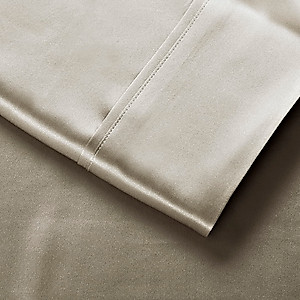 Lanest Housing Silk Satin Sheets, 4-Piece Full Size Satin Bed Sheet Set with Deep Pockets, Cooling Soft and Hypoallergenic Satin Sheets Full - Taupe