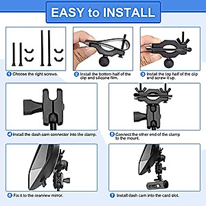 ChengFu Dash Cam Mount, Dash Cam Mirror Mount, Car Dash Cam Mount, Dash Cam Mount Rear View Mirror Holder, Compatible with 70mai Smart Dash Cam 1S