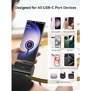 LVFAN USB C Portable Charger, 6600mAh Mini Power Bank Fast Charging, Portable Phone Charger Backup Battery for iPhone 15/15 Plus/15 Pro/15 Pro Max, Samsung S24/23/22, Android Device, and More