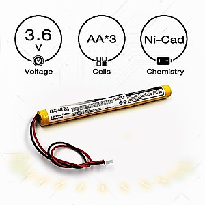 elxjar (5-Pack) 3.6V 900mAh OSA-191 Ni-CD Battery Pack Replacement for Emergency/Exit Light 026-186 Battery All Pro 026186 Cooper APEL Battery APLEL Teig T26000186