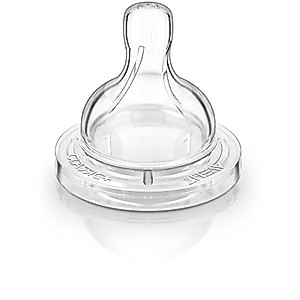 Philips AVENT Anti-Colic Nipple, Clear, Medium Flow, 2 Count (Pack of 1), (SCF423/27)