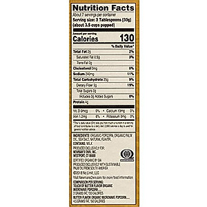Newman's Own Organics Microwave Popcorn, Touch of Butter, 8.4oz (Pack of 12)