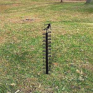 24CM Snow Meter Hand Made Metal Outdoor Garden Snow Meter Garden Decoration for Garden, Lawn, Farm, Indoor & Outdoor Use (Black)