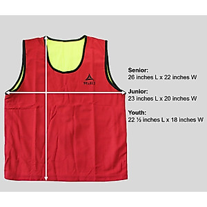 Select Reversible Training Vest (Pack 12), Senior, Red/Yellow