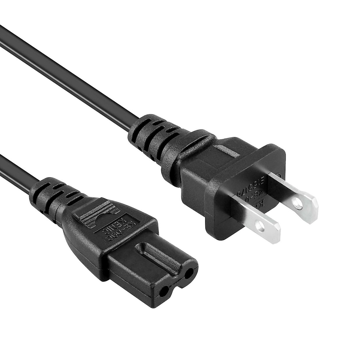 Marg 6Ft 2 Prong Polarized Power Cord for Arris Router Modem; Vizio Sharp Sanyo Emerson TV; Sony Playstation 1 2 PS1 PS2 XB DC Console System; Bose Companion 3 5 Speaker Audio System AC Wall Cable