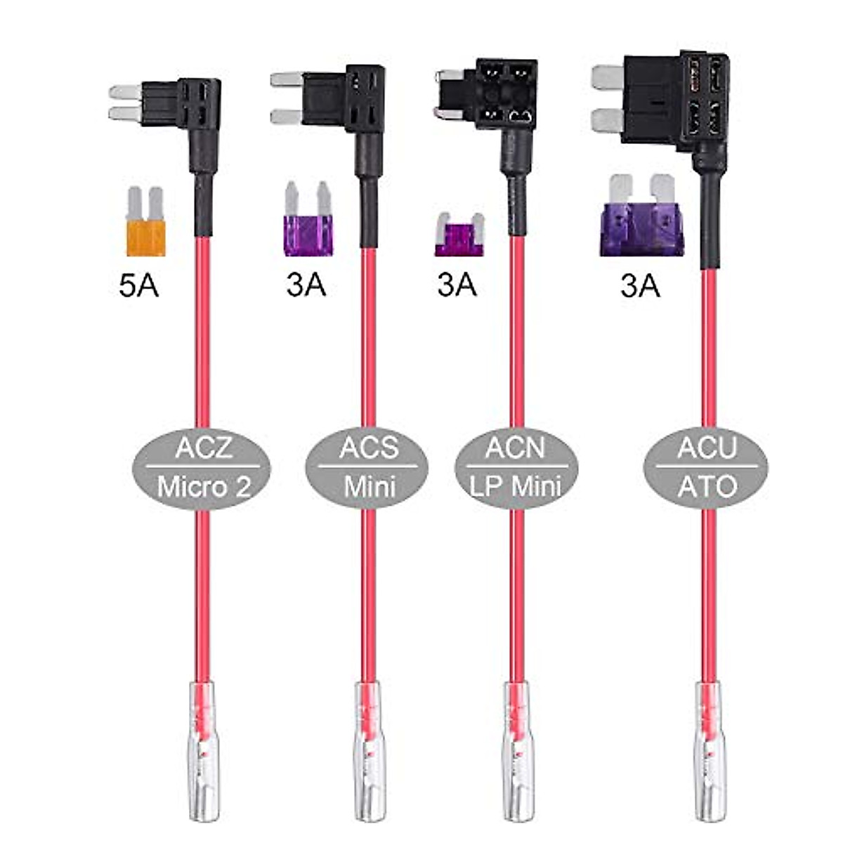 Justech 10ft Hard Wire Kit for Dash Cam with Mini/Micro/Micro2 Fuse 12V-24V to 5V Dash Cam Hardwire Kit
