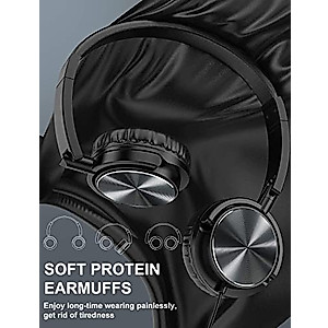 Nasuque Headphones with Microphone, Foldable Wired Headphones with Deep bass, Adjustable Headband and Noise Isolation for Smartphone Computer Laptop Chromebook MP3/4, (Black Gray)