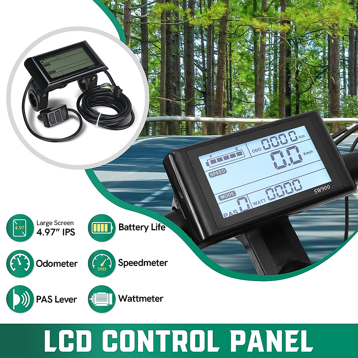 Voilamart 48V 1000W Electric Bicycle Conversion Kit 26IN Ebike 100mm Front Hub Motor Wheel Conversion Kit for Turn Pedal Bicycle Into Ebike (26IN Front Wheel with LCD)