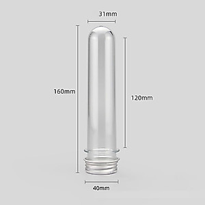ccHuDE 5 Pcs Clear Plastic Test Tubes Transparent Test Bottles Party Favor Candy Tubes Bath Salt Vials Seed Beads Storage Tubes with Caps for Small Items 30ml