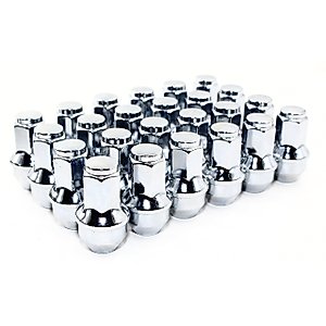 Set of 24 Veritek 14x2.0mm 13/16 Hex 2 Inch Chrome OEM Factory Style Large Acorn Seat Lug Nuts for Ford F-150 Expedition Lincoln Navigator Factory Wheels