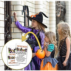 KFNER Halloween Party Game for Adults, You've Been Booed Halloween Game Card Sets, I've Been Booed Sign, Halloween Party Supplies & Family Activity, Set of 40 Game Cards -09