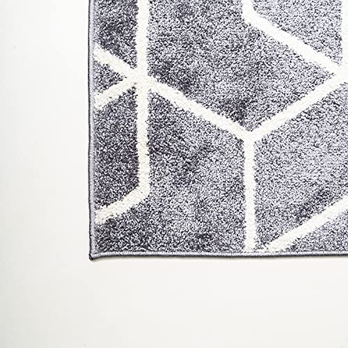 JONATHAN Y SEU101F-5 Tumbling Blocks Modern Geometric Indoor Area-Rug Contemporary Casual Easy-Cleaning Bedroom Kitchen Living Room Non Shedding, 5 X 8, Gray/White