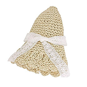 Baby Toddler Kids Girls Straw Sun Hat with Bow Floppy Wide Brim Beach Summer Protection Hats