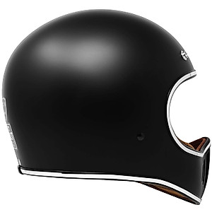 GDM REBEL Retro Motorcycle Helmet with Bluetooth Headset (Vintage Matte Black, Medium)
