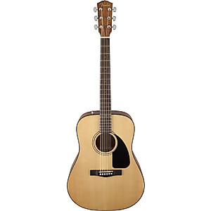 Fender CD-60 Dreadnought Acoustic Guitar - Natural Bundle with Hard Case, Strap, Tuner, Strings, Picks, Fender Play, Instructional Book, and Austin Bazaar Instructional DVD
