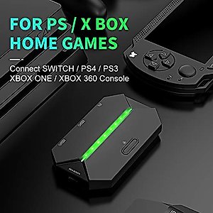 One Hand Gaming Keyboard and Mouse Combo, Wired 39 Keys Mechanical Feel Rainbow Backlit Keyboard+RGB Gaming Mouse+G6L LED Backlit Converter for Nintendo Switch/Xbox One/Xbox 360/PS4/PS3 /PC (Black)