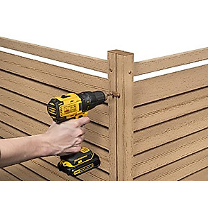 Enclo Privacy Screens EC18011 4ft H x 3ft W Waverly Outdoor Privacy Fence Panel Screen No Dig WoodTek Vinyl Louvered Kit (2-Pack), Cedar Color