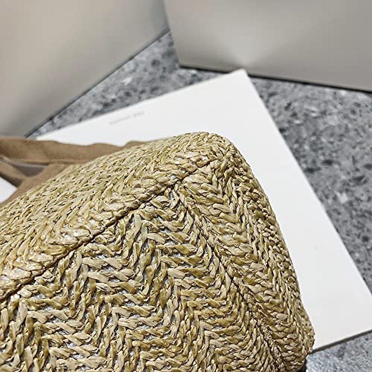 Aktudy Summer Women Woven Straw Handbag Vacation Travel Handle Tote Purses Boho Beach Holiday Fashion Female Shoulder Bag