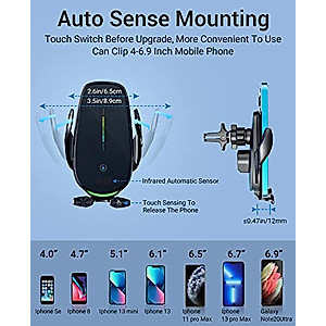 MEMOFO Wireless Car Charger Mount, 15W Fast Car Phone Holder Mount Wireless Charging Auto-Clamping, for iPhone 14 13 12 11 Pro Max Xs, Samsung Galaxy S21 S20, S10+ S9+ Note 9, etc