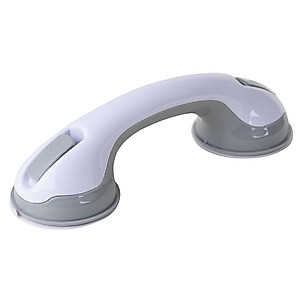 (2 Pack) Shower Handle 12 inch Grab Bars for Bathtubs and Showers Suction Bar Handles Handicap Elderly Seniors Safety Bathroom Bath Grip - Balance Assist ONLY for Tiles Glass & Hard Plastic