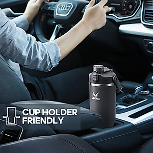 Gedux 40 oz Stainless Steel Tumbler with Handle and Straw, Vacuum Insulated Water Bottle with 2-in-1 Lid (Chug Lid/Straw Lid) and Silicone Boot (Moonlight, 40oz)