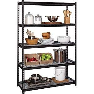 Lorell Wire Deck Shelving Storage Rack, Black