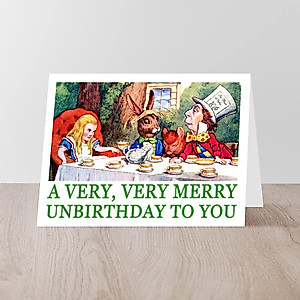 CafePress A VERY MERRY UNBIRTHDAY Folded Greeting Card Matte